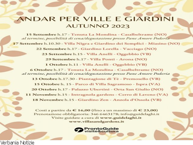Andar per Ville e Giardini 2023